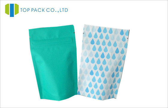 Custom Color Plain Stand Up Pouches Laminated Foil Matte / Glossy Finishing Zipper Closure