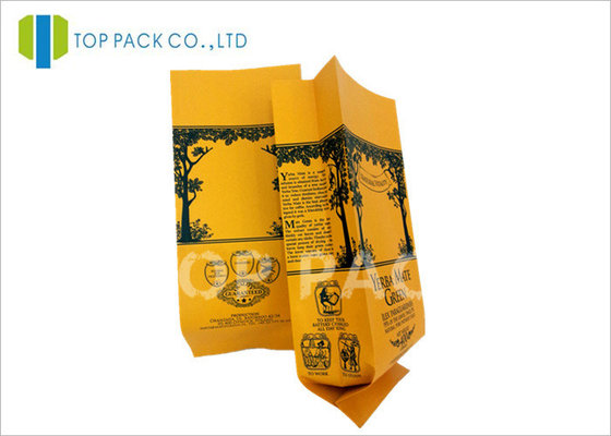 Gravure Printing Surface Side Gusset Bags / stand up coffee bags Laminated Material Foil