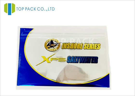 Glossy Finished Fishing Lure Packaging / Fishing Bait Pouch Zip Lock Reusable