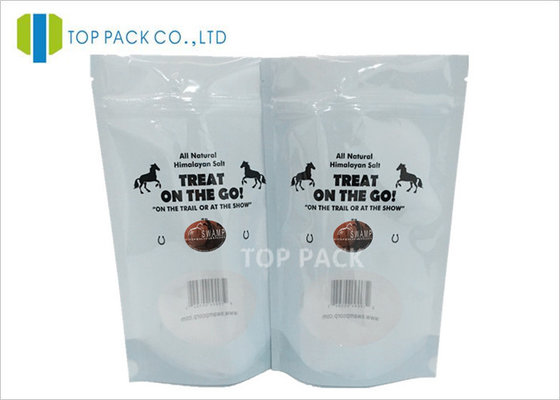 Stand Up Laminated Plastic Pet Food Packaging Zip Lock Tear Notch