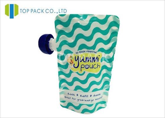 Baby Food Zipper Spouted Pouches , Stand Up Liquid Spout Bags Heat Sealed
