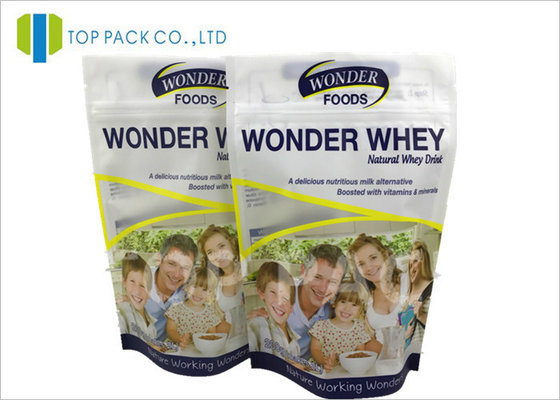 Matte Effect 250g ziplock stand up pouches Whey Protein Powder Packaging