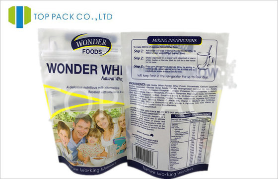 Plastic Resealable Matte Printed Stand Up Pouches / Bag For Powder , Custom Printed