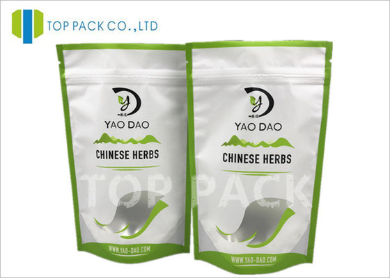 Matte Window Zip Lock Stand Up Resealable Pouches for Herbs And Spices , Moisture Proof