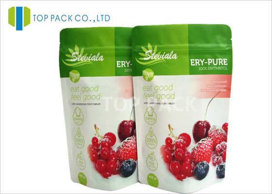 Matte Foil Stand Up Pouches with Zipper / high barrier bags Fresh Fruit Packaging
