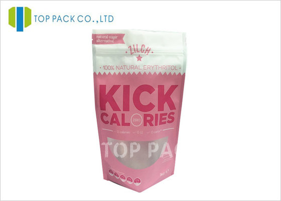 Resealable Clear Matte Window Foil Stand Up Pouches For Food Packaging