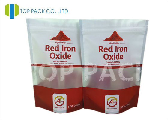 Matt Finished Stand Up Pouch Packaging Aluminum Foil Zipper Top Powder Packing