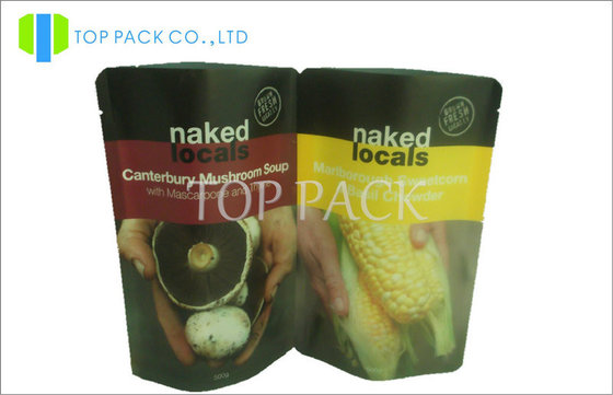 500g Matte Printed Stand Up Food Pouches , Soup Nylon Zipper Pouch Packaging