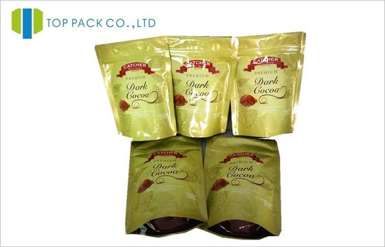 Chocolate Storing Ziplock Stand Up Pouches Matte , Gravure Printed Handle