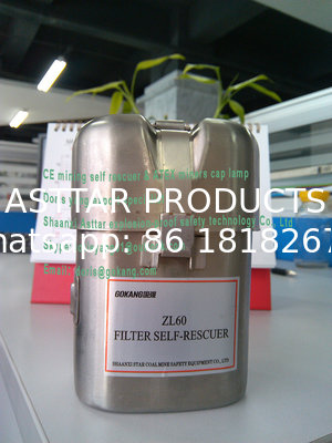 ZL60 60 minutes mins filter self rescuer for underground mining, small portable use safety mining filter self rescuer