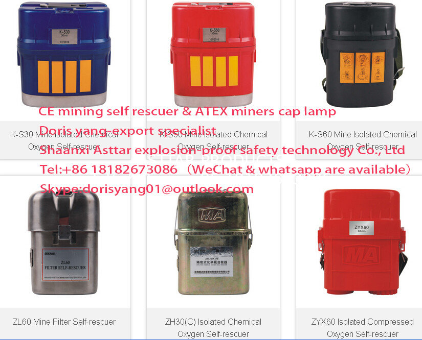 CE certification ks60 mining self rescuer, underground miners self rescuer, safety chemical respirator