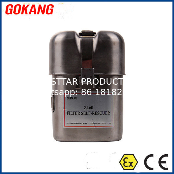 ZL60 Mining Filter Self-rescuer, self-rescue breathing apparatus, light weight self rescuer
