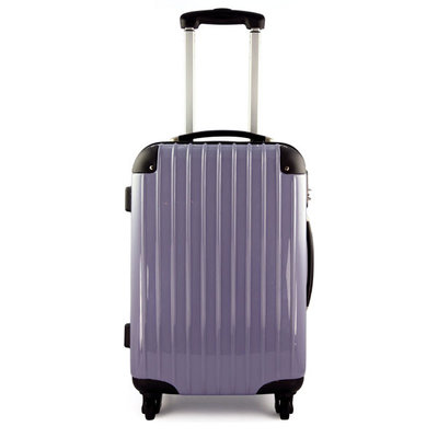 Свет - пурпуровый багаж вагонетки перемещения мешок Tourister ПК 20 дюймов катят чемоданом, котор всходя на борт