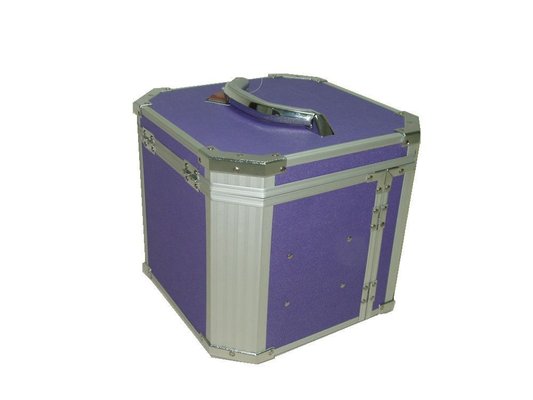 Пурпур 264×264×230 mm коробки хранения состава формы Octangle алюминиевый твердый роскошный