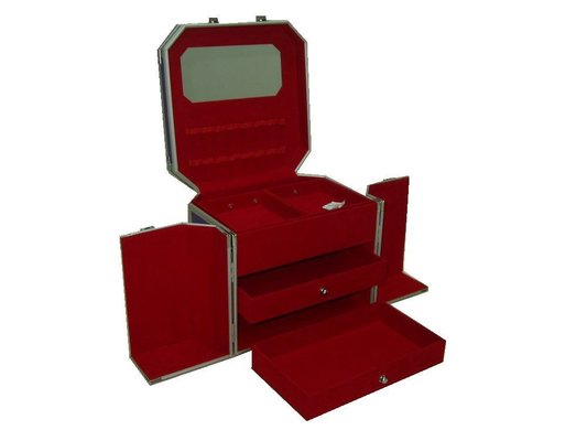 Пурпур 264×264×230 mm коробки хранения состава формы Octangle алюминиевый твердый роскошный