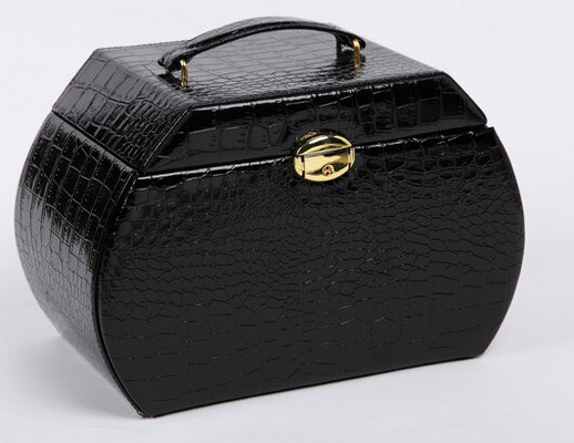Beautiful PU Makeup Storage Box Vanity Mirrored Portable Jewelry Case Ring Holder