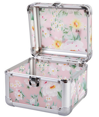 Beautiful Plastic Cosmetic Box With Aluminum Frame / Arcylic Jewelry Box With Printting