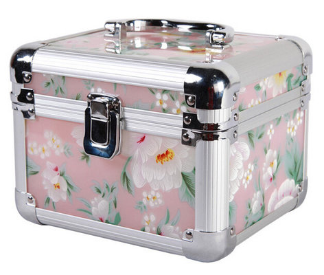 Beautiful Plastic Cosmetic Box With Aluminum Frame / Arcylic Jewelry Box With Printting