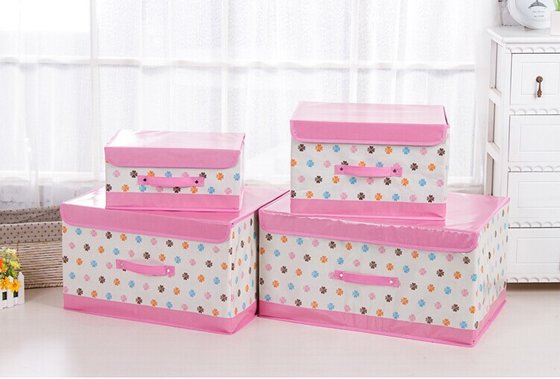 Pink Water Proof Foldable Storage Bins 14L ~  72L Size Printing