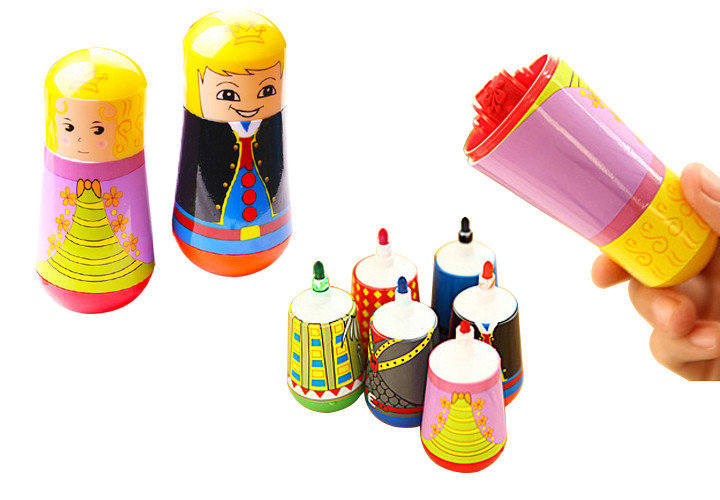 Liquid Multi Color Highlighter Pen With Stamp For Kids