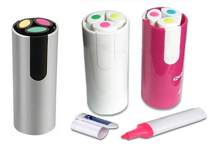 Retractable Multi Color Highlighter Set For Promotional