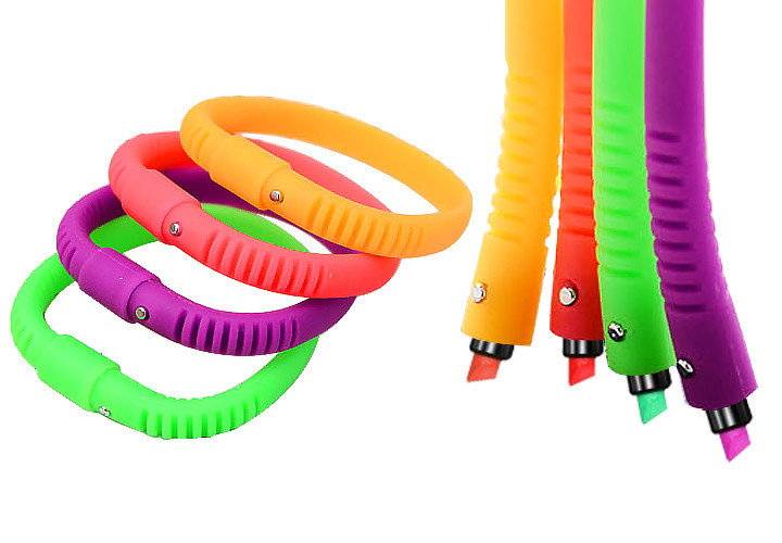 Personalized Multi Color Highlighter Pen In Bracelet Type