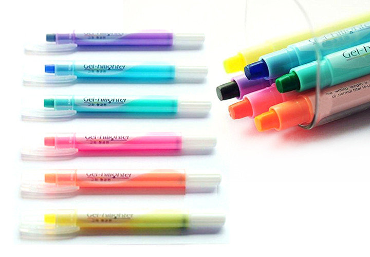 High End Multi Color Highlighter Set , Highlighter And Pen In One