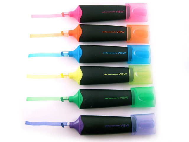 Flourescent Highlighter Maker Pen Waterproof With Multi Colored