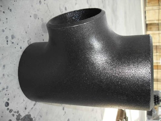 Black 24" To 96" Carbon Steel Butt Weld Fittings A234 WPB Beveled End / BW Equel Tee