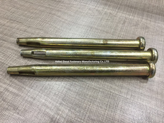 Concrete Form Wedge Pins Yellow Zinc Plated Grade 4.8 Wedge Length 80mm