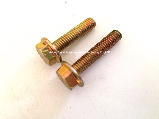 Carton Steel Hex Head Flange Bolt Grade 6.8 8.8 Full Thread Yellow Color
