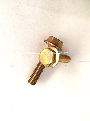 Carton Steel Hex Head Flange Bolt Grade 6.8 8.8 Full Thread Yellow Color