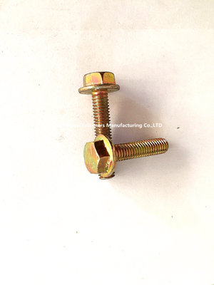 Carton Steel Hex Head Flange Bolt Grade 6.8 8.8 Full Thread Yellow Color