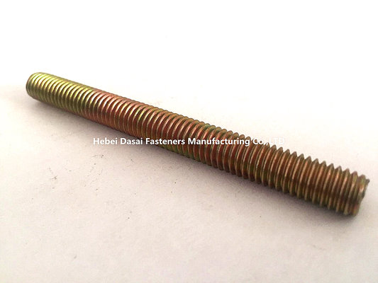 Yellow Zinc Finish Double Ended Threaded Bolt 13mm Length And 8.8 Grade