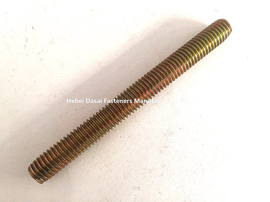 Yellow Zinc Finish Double Ended Threaded Bolt 13mm Length And 8.8 Grade