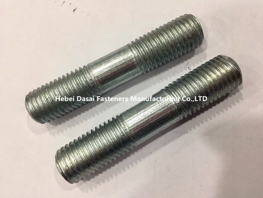 Din Standard Double Ended Threaded Studs Bolt White Color M16 Grade 4.8