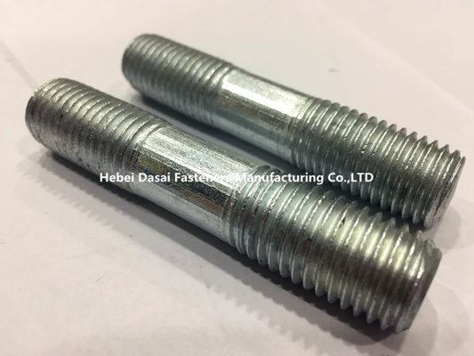 Din Standard Double Ended Threaded Studs Bolt White Color M16 Grade 4.8