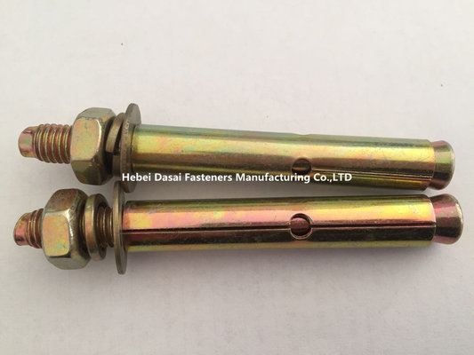 Carbon Steel Material Wedge Anchor Bolt Grade 6.8 With Yellow Zinc Plated