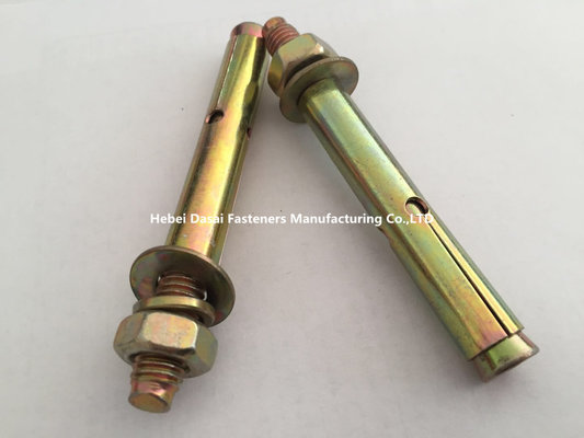 Carbon Steel Material Wedge Anchor Bolt Grade 6.8 With Yellow Zinc Plated