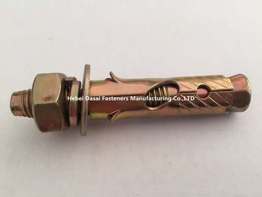 DIN Standard Expandable Anchor Bolts Yellow Zinc Finish With 65mm Length