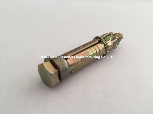 BS Wedge Anchor Bolt Anti Skid Shark Fin Anchor Yellow Zinc Plated Grade 4.8