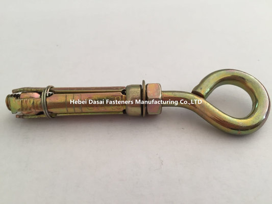 Custom Size Stainless Steel Eye Bolts Yellow Galvanizing Finish 90mm Length