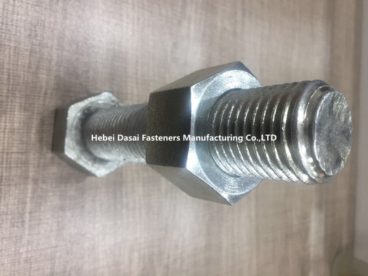 White Galvanizing Surface Stainless Nuts And Bolts , Hexagon Head Bolt