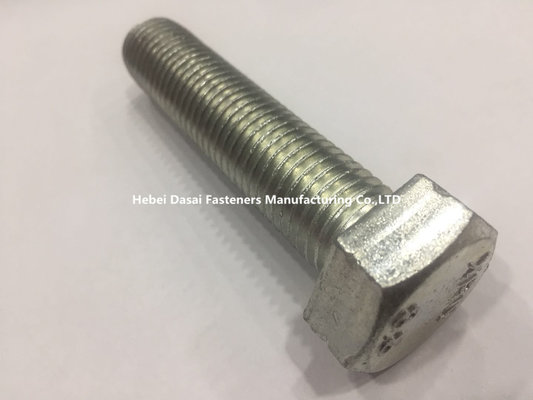 Railways White Galvanized Hex Bolts Din 933 Full Thread Carbon Steel Material