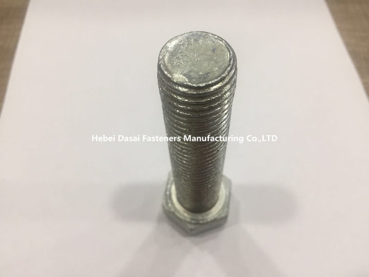 Railways White Galvanized Hex Bolts Din 933 Full Thread Carbon Steel Material