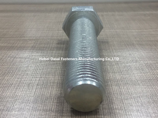130mm Length Galvanized Hex Bolts White Zinc Plated Surface Treatment