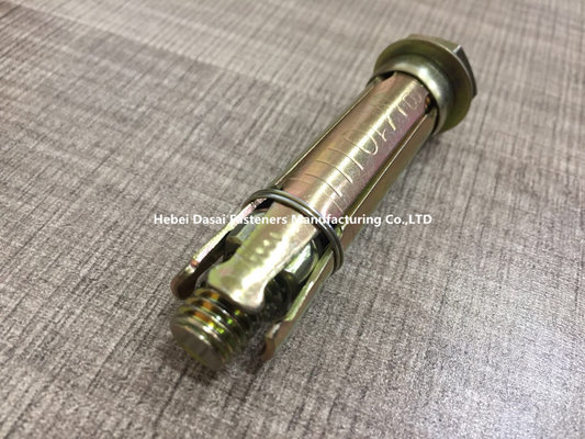 Yellow Zinc Plated Wedge Anchor Bolt , 4 PCS Heavy Duty Anchor Bolts
