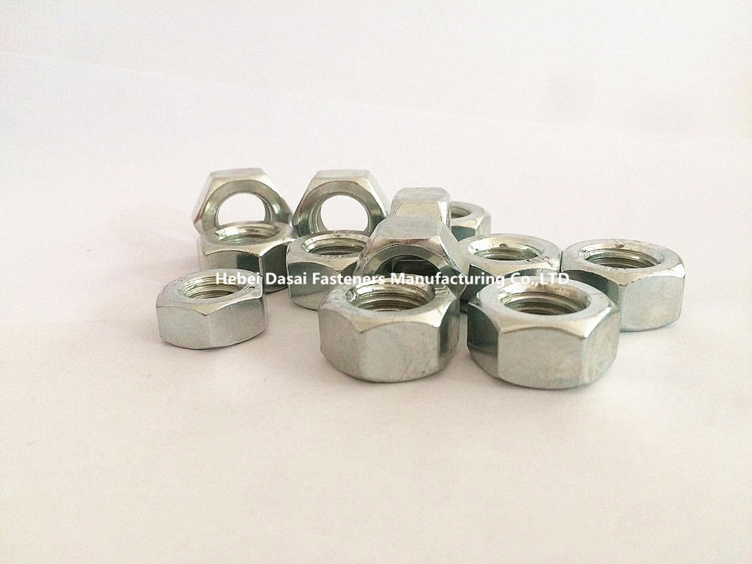 High Precision M10 Hex Nut Din 934 Grade 4.8 White Color HDG And Zinc Plated