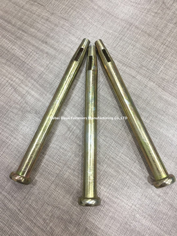 Concrete Form Wedge Pins Yellow Zinc Plated Grade 4.8 Wedge Length 80mm