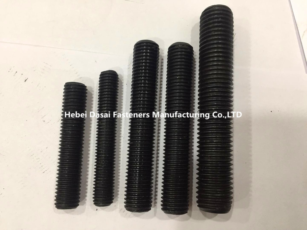 ASME / ANSI Double End Threaded Stud Bolts Carbon Steel Material Black Color